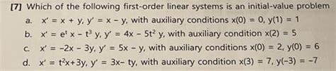 Solved 7 ﻿which Of The Following First Order Linear