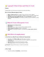 Captopril Uses Benefits And Key Nursing Considerations Course Hero