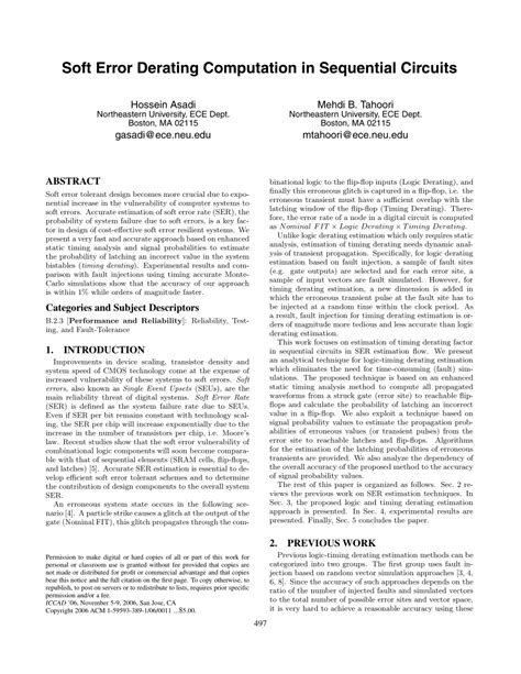 Pdf Soft Error Derating Computation In Sequential Circuits