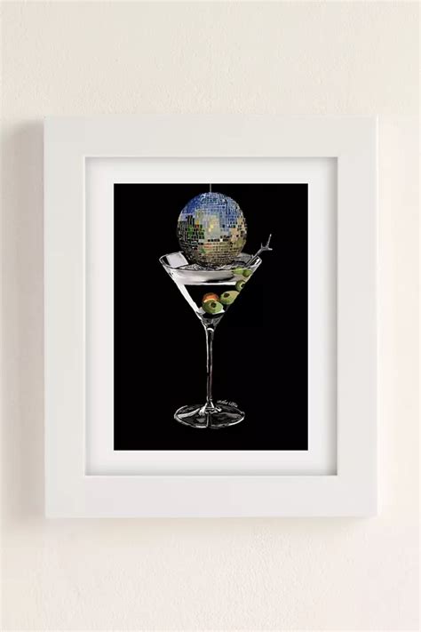 Caroline Ellis Art Disco Martini Art Print Urban Outfitters