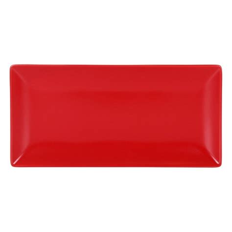 Ming Ii Stoneware Rectangular Tray Red Europe