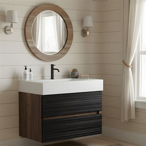 Latitude Run® Wall Mounted Floating Bathroom Vanity With Engineered