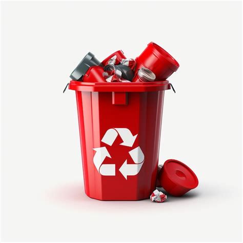 Premium AI Image Revolutionizing Waste Management A 3D Isometric Red