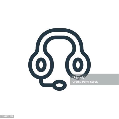 흰색 배경에서 격리된 헤드폰 벡터 아이콘입니다 웹 사이트 디자인 및 모바일 앱 개발을위한 개요 얇은 라인 헤드폰 아이콘 얇은 선