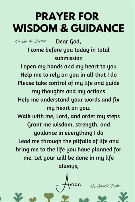 11 Prayers For Wisdom And Guidance The Graceful Chapter Prayer For