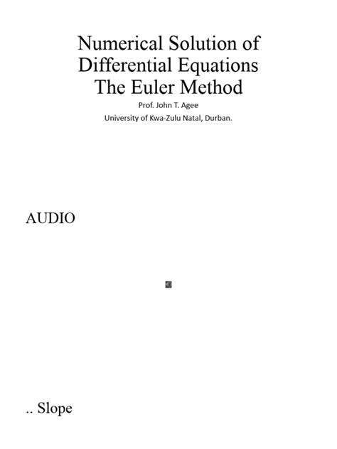 the euler method pdf nonlinear system equations
