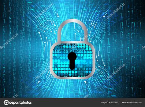 Security Lock Binary Code Background Rendering Stock Vector Image By
