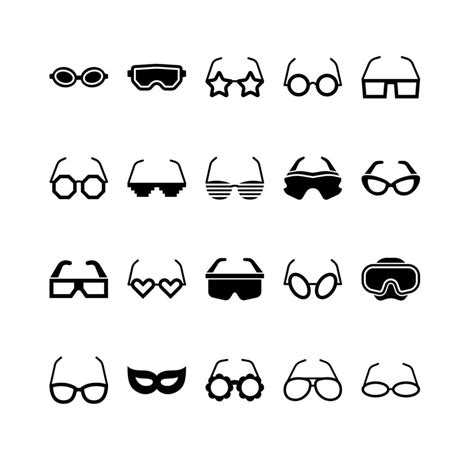 Glasses Glyph Icon Set 6019354 Vector Art At Vecteezy