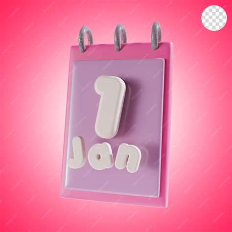 Premium Psd Calendar New Year In Pink Theme 3d Illustration