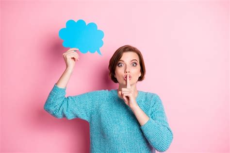 Premium Photo Portrait Of Her She Nice Attractive Amazed Brainy Genius Brown Haired Woman