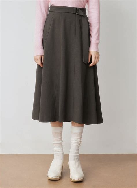 리스트 벨티드 백 밴딩 플레어 스커트 Twwskn70020 에누리 가격비교