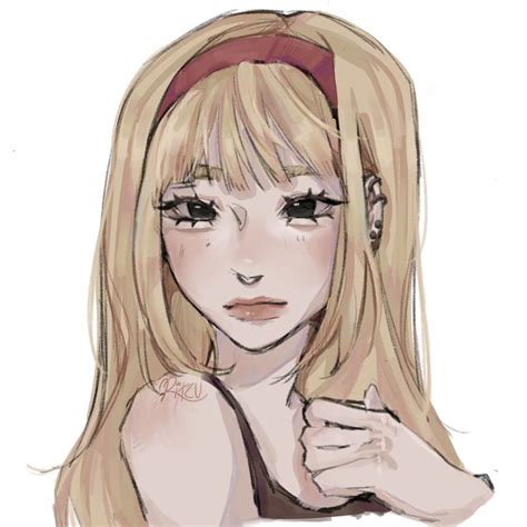 A Drawing Of A Woman With Long Blonde Hair