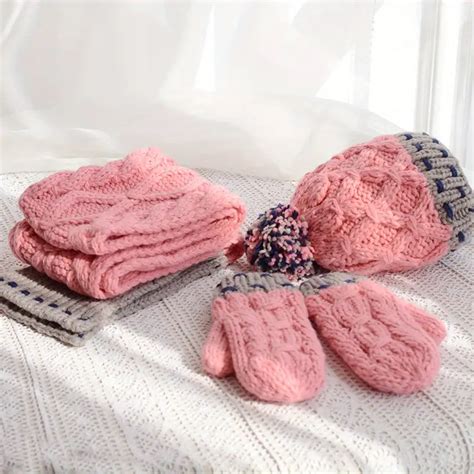 Scarf Beanie Gloves Women Trendy Solid Color Knit Hats Neck Temu United
