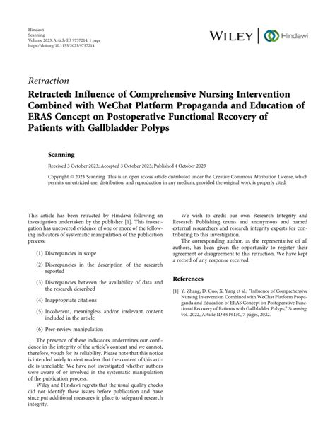 Pdf Retracted Influence Of Comprehensive Nursing Intervention Combined With Wechat Platform