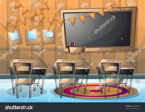 Cartoon Vector Illustration Interior Classroom Separated Stock Vector