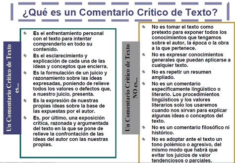 LENCASYLI LENgua CAStellana Y LIteratura Qué es un comentario crítico