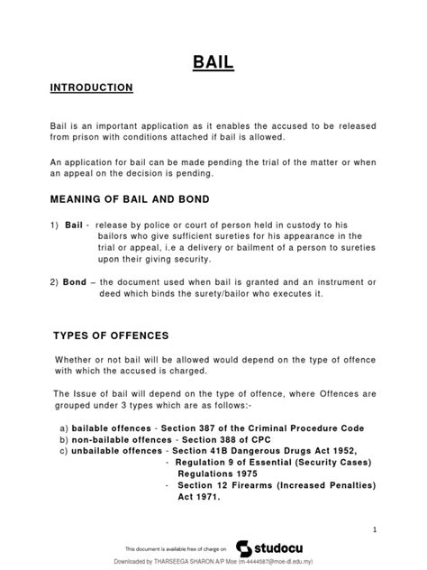 Bail Notes Pdf Bail Criminology