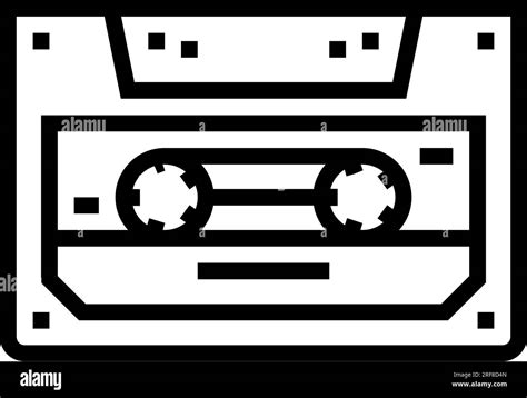 Cassette Tape Retro Music Line Icon Vector Illustration Stock Vector