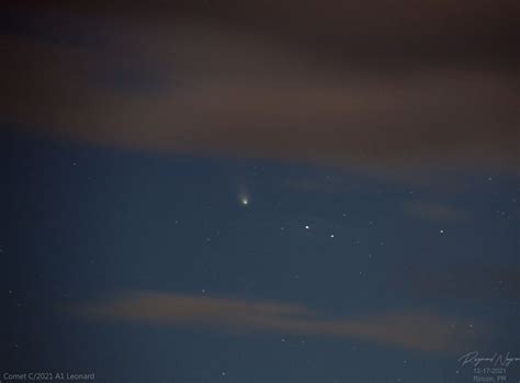 Comet Leonard In The Evening Sky