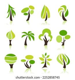 Set Trees Vector Illustration Stock Vector Royalty Free Shutterstock