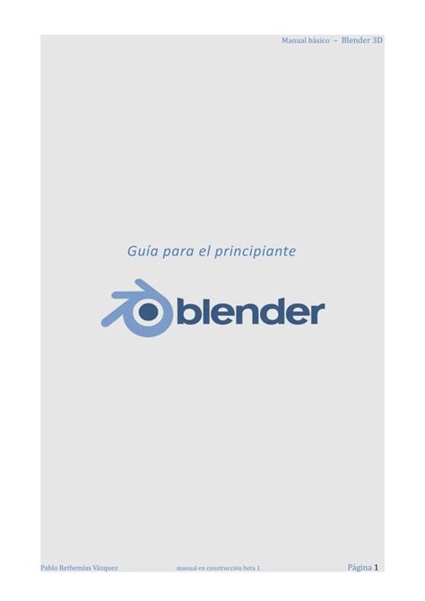 Pdf De Programación Manual Básico Blender 3d Guía Para El