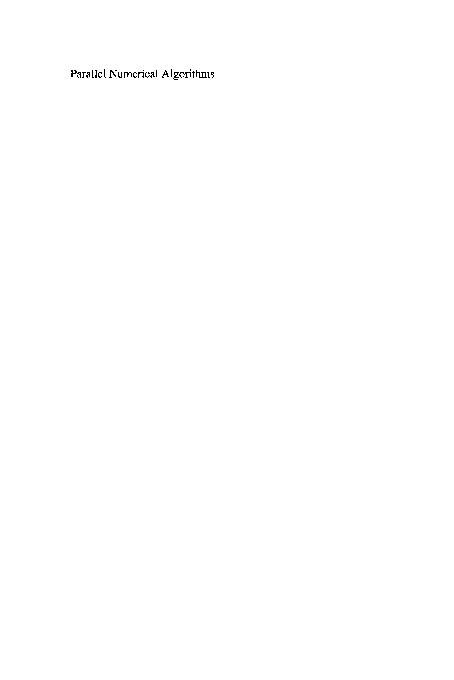 Pdf Parallel Numerical Algorithms