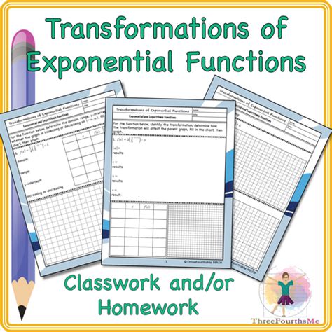 Transformations Of Exponential Functions Classwork Homework Amped Up Learning