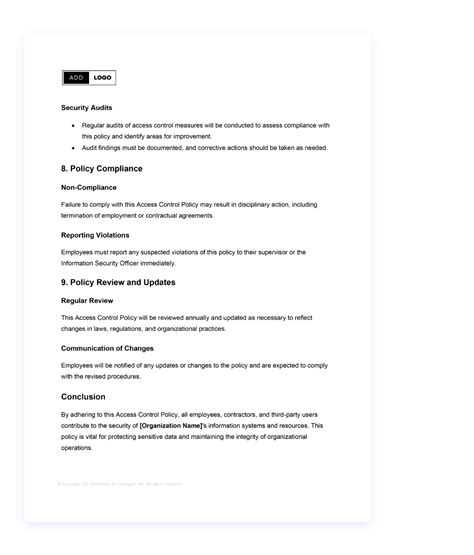 access control policy vcomply
