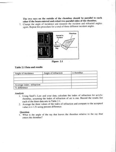 Get Answer Lab Reflection And Refraction Of Light Experiment Transtutors