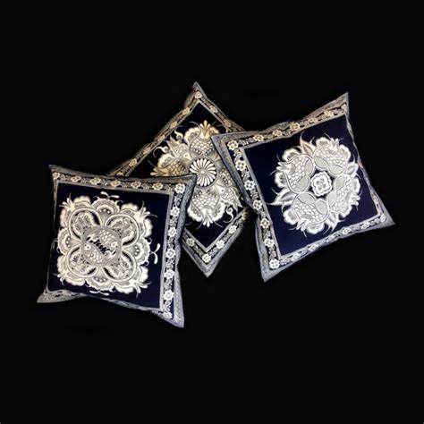 Miao Indigo Dyed Batik Cushion Covers One Tribe