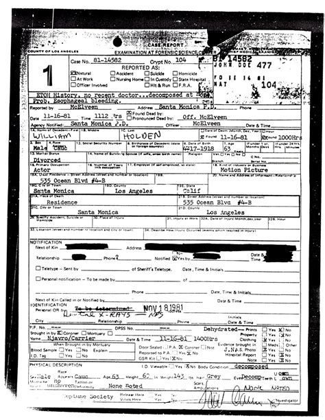 William Holden Autopsy