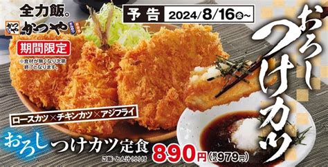 かつや新メニュー登場おろしつけカツ定食8月16日から期間限定発売 かつや八潮店八潮市オンラインやしおん