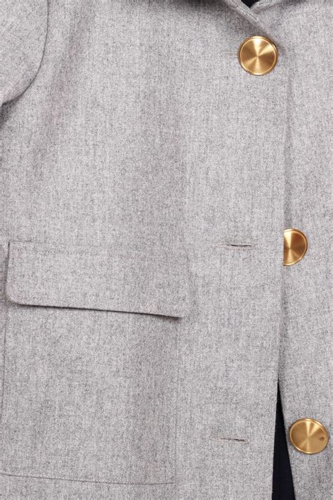 Veste Hiver En Laine Flanelle Grise Virginie Made In France Atode