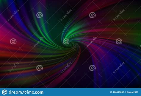 Dark Multicolor Vector Background With Wry Lines Stock Vector