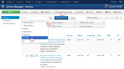 Joomla 3 X How To Manage Archives Template Monster Help