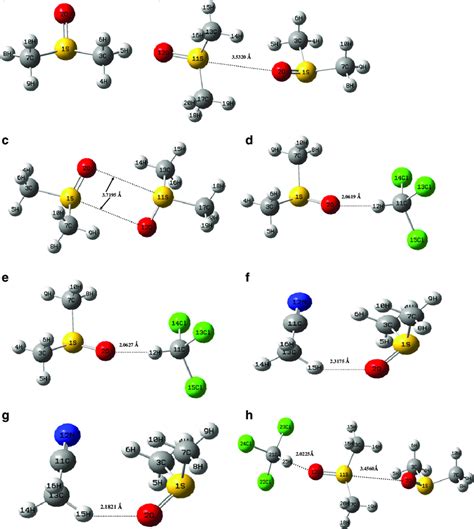 Optimized Structures Of Monomer Chain Dimer And Cyclic Dimers Of Dmso