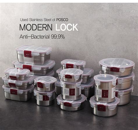 밀폐용기·반찬통 모던락 스텐밀폐용기 원형 2 3호1100ml 반찬통 오늘의집 쇼핑