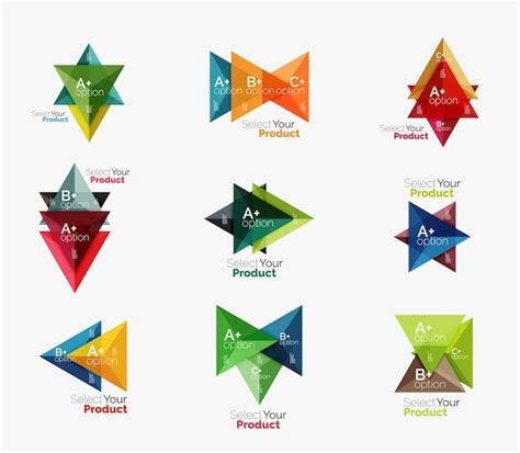 Premium Vector Set Of Triangle Layouts With Text And Options Elements