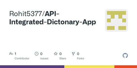 Github Rohit5377api Integrated Dictonary App