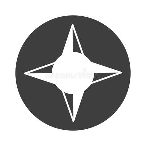 Compass Rose Navigation Cartography Equipment Silhouette Design Icon
