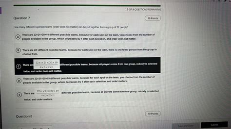 Solved How Many Different 4 Person Teams Order Does Not Chegg