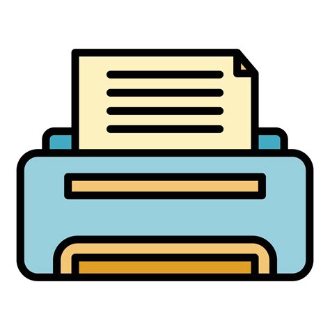 Printing Report Icon Color Outline Vector 15095975 Vector Art At Vecteezy
