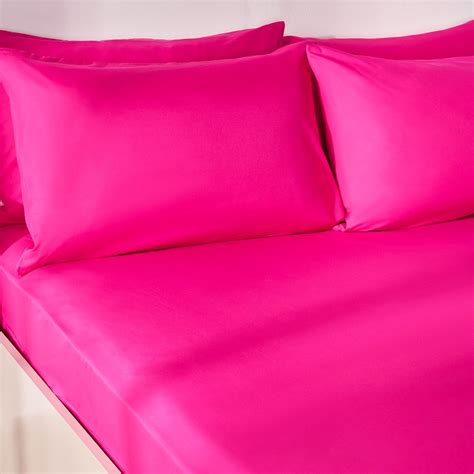 Ohs Easy Care Polycotton Deep Fitted Sheet Hot Pink King