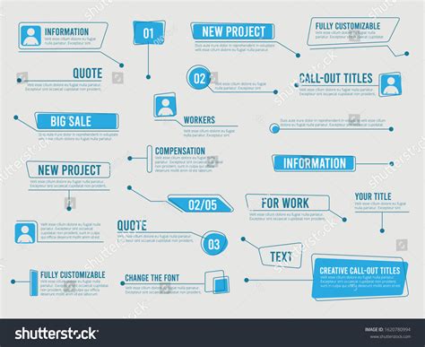 Callouts Template Digital Info Boxes Marketing Stock Vector Royalty