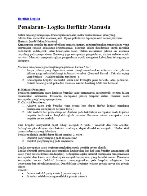 Berfikir Logika Pdf Pengembangan Diri Kesehatan Holistik