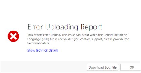 Microsoft Dynamics CRM Error Uploading Report