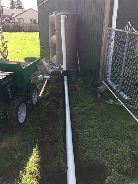 Trenching And Pipe For Rainwater Overflow