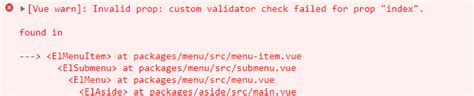 解决invalid Prop Custom Validator Check Failed For Prop “index“custom
