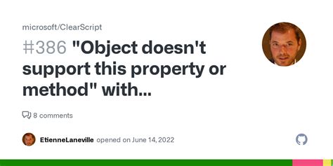 Object Doesn T Support This Property Or Method With VBScriptEngine