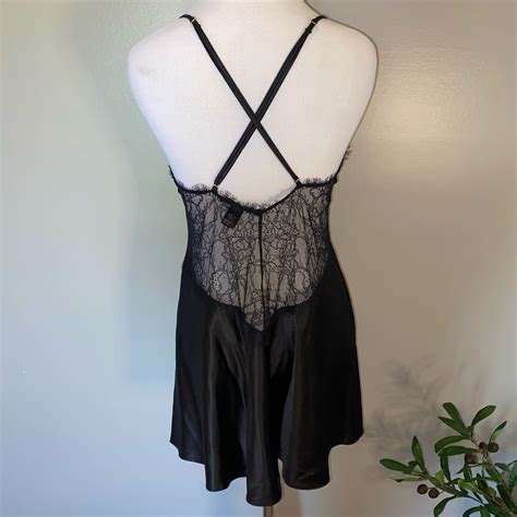 Vs Sheer Eyelash Lace Satin Slip Nighty Gem